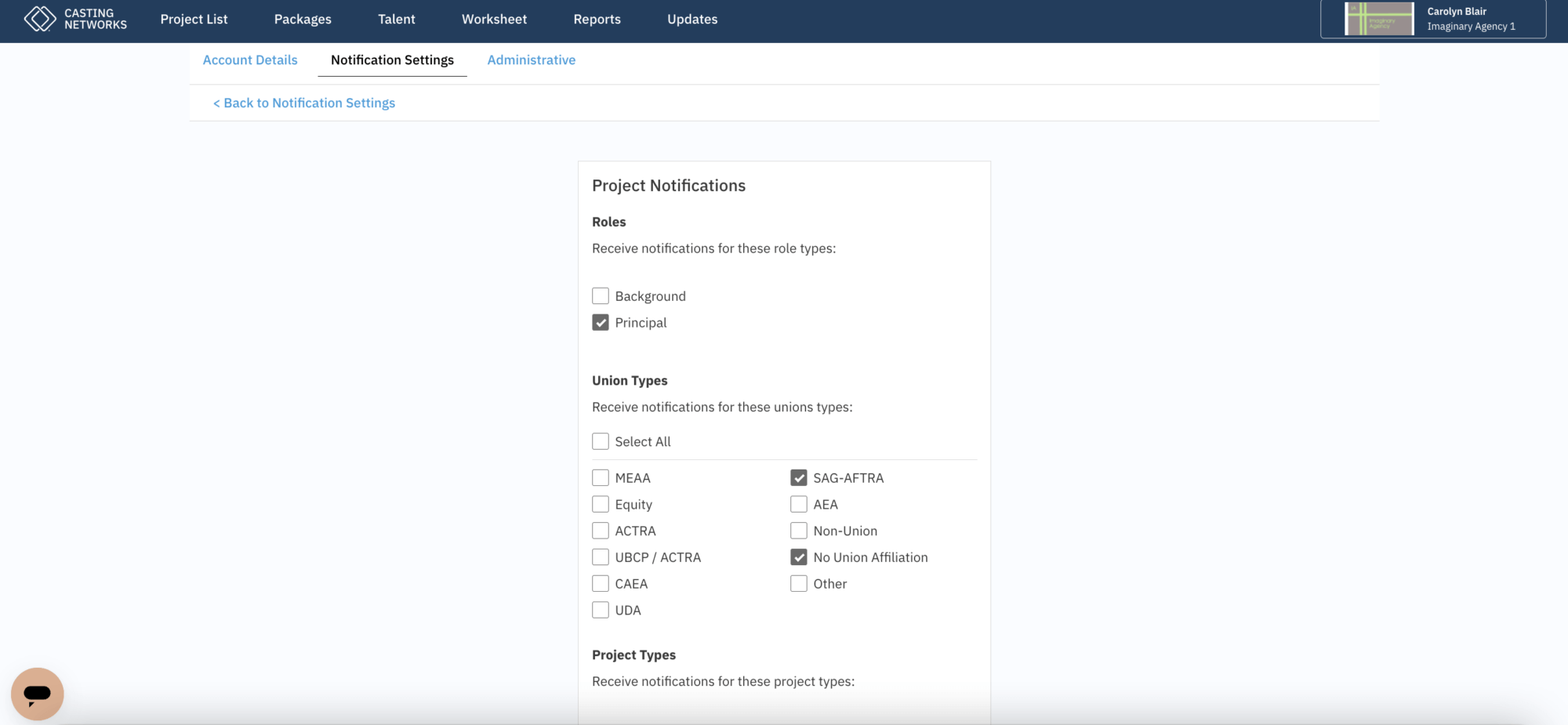 New for Talent Reps: Project Notification Settings